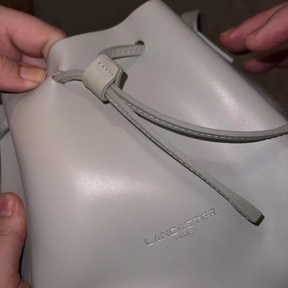 Lancaster | Bags | Lancaster Paris Light Gray Bucket Crossbody Bag ...